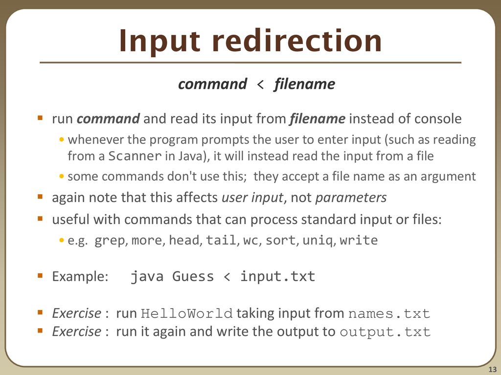 Exploring Shell Commands Streams And Redirection Ppt Download